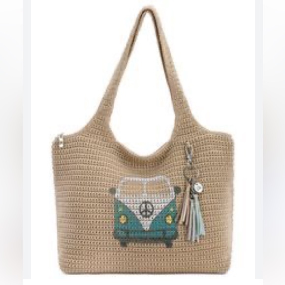 The Sak | Bags | The Sak Vw Volkswagen Bus Graphic Crochet Tote Tan ...